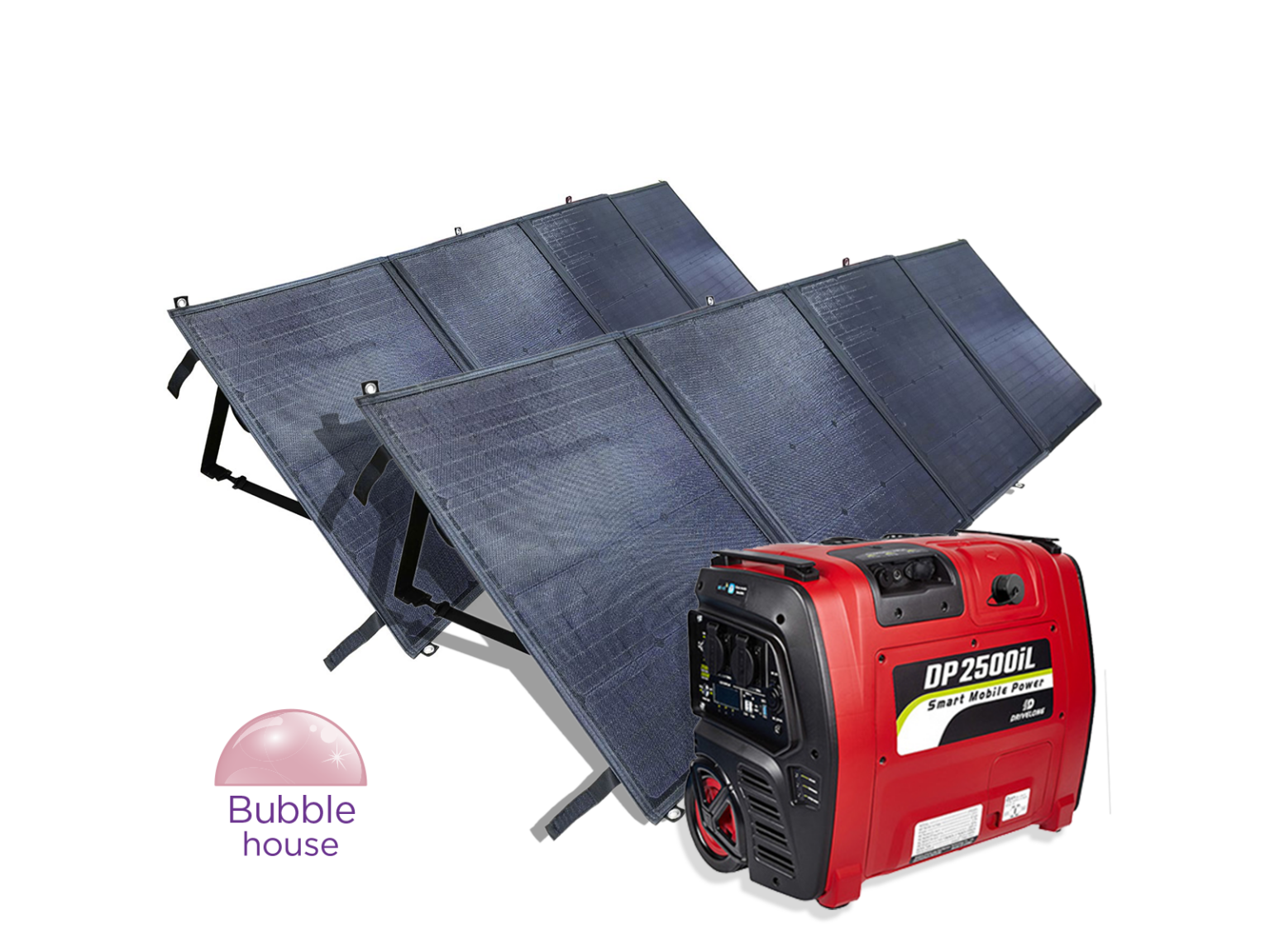 Akupank DP2500iL+päikesepaneelide komplekt – Bubble house